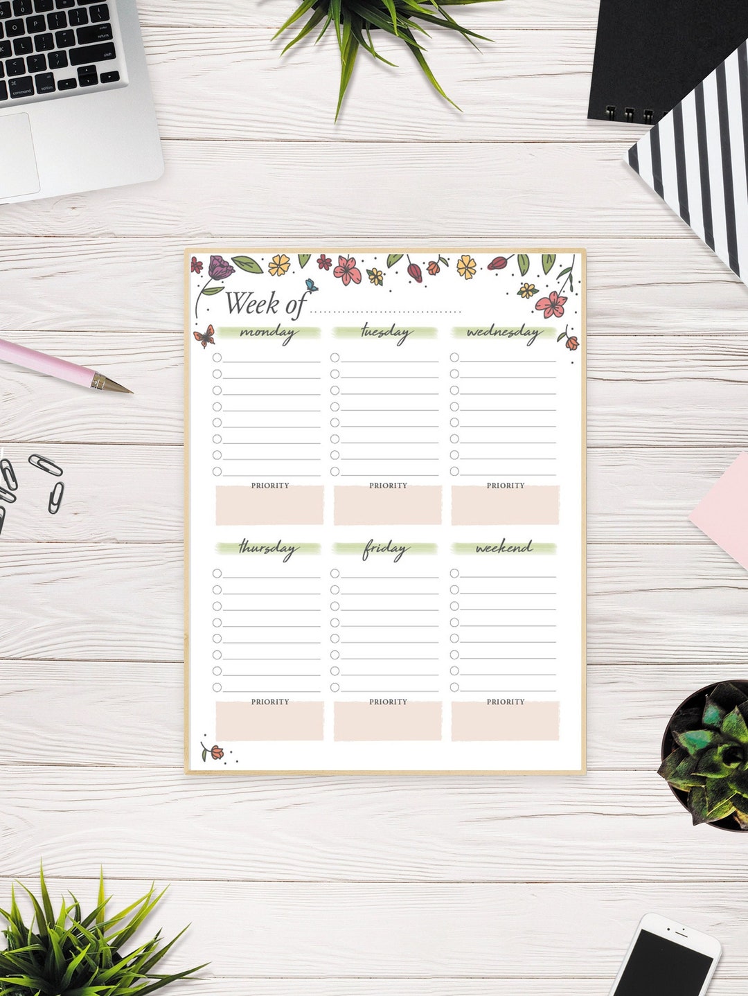 Weekly Planner Printable to Do List - Etsy