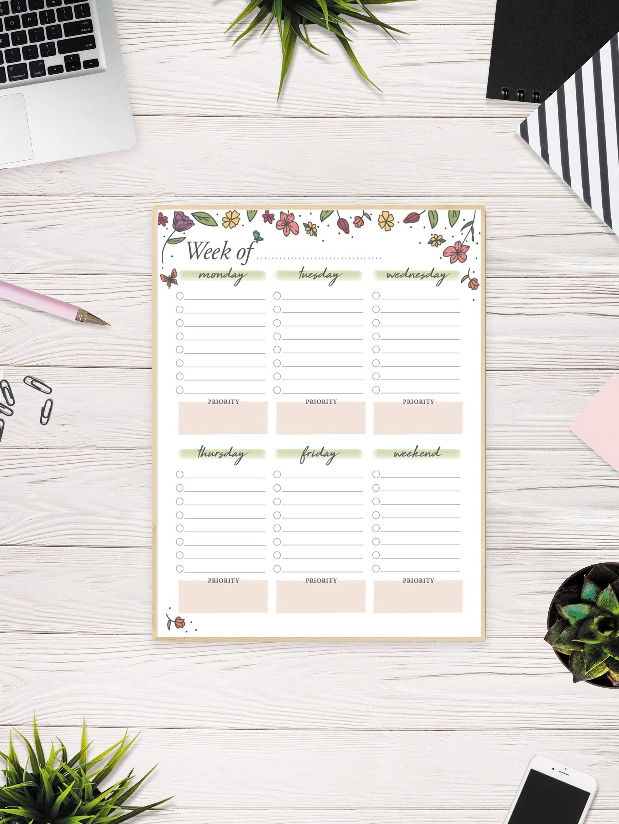 Weekly Planner Printable to Do List - Etsy
