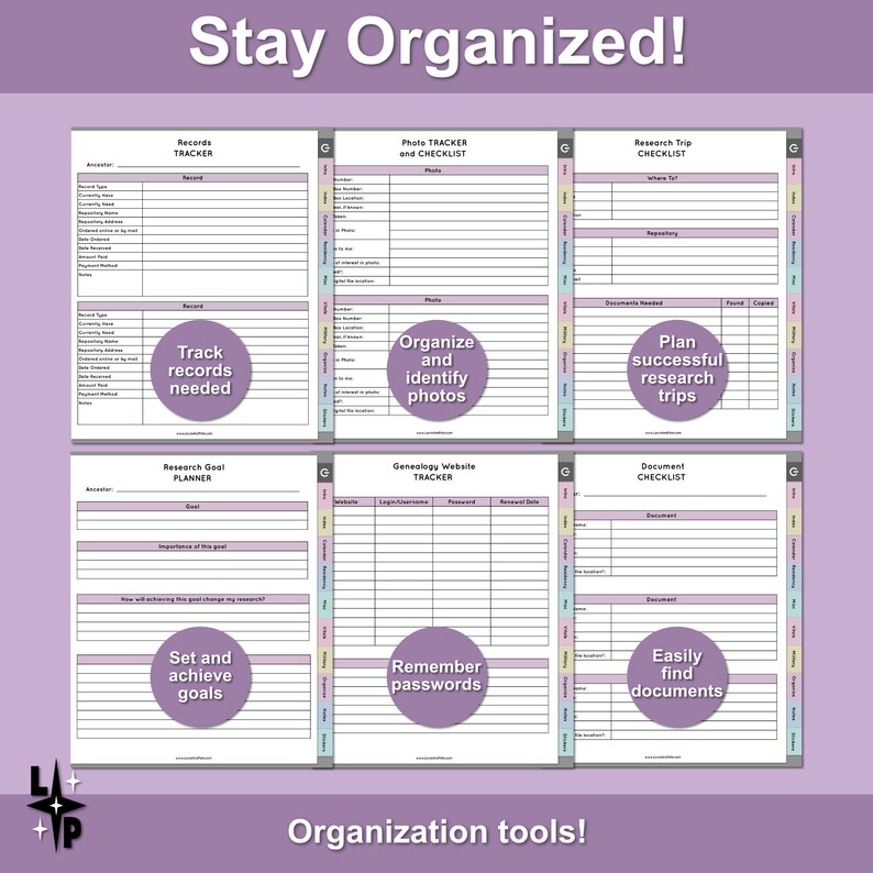 The New Incredibly Cool Genealogy Planner Kit With Undated Sunday Start ...