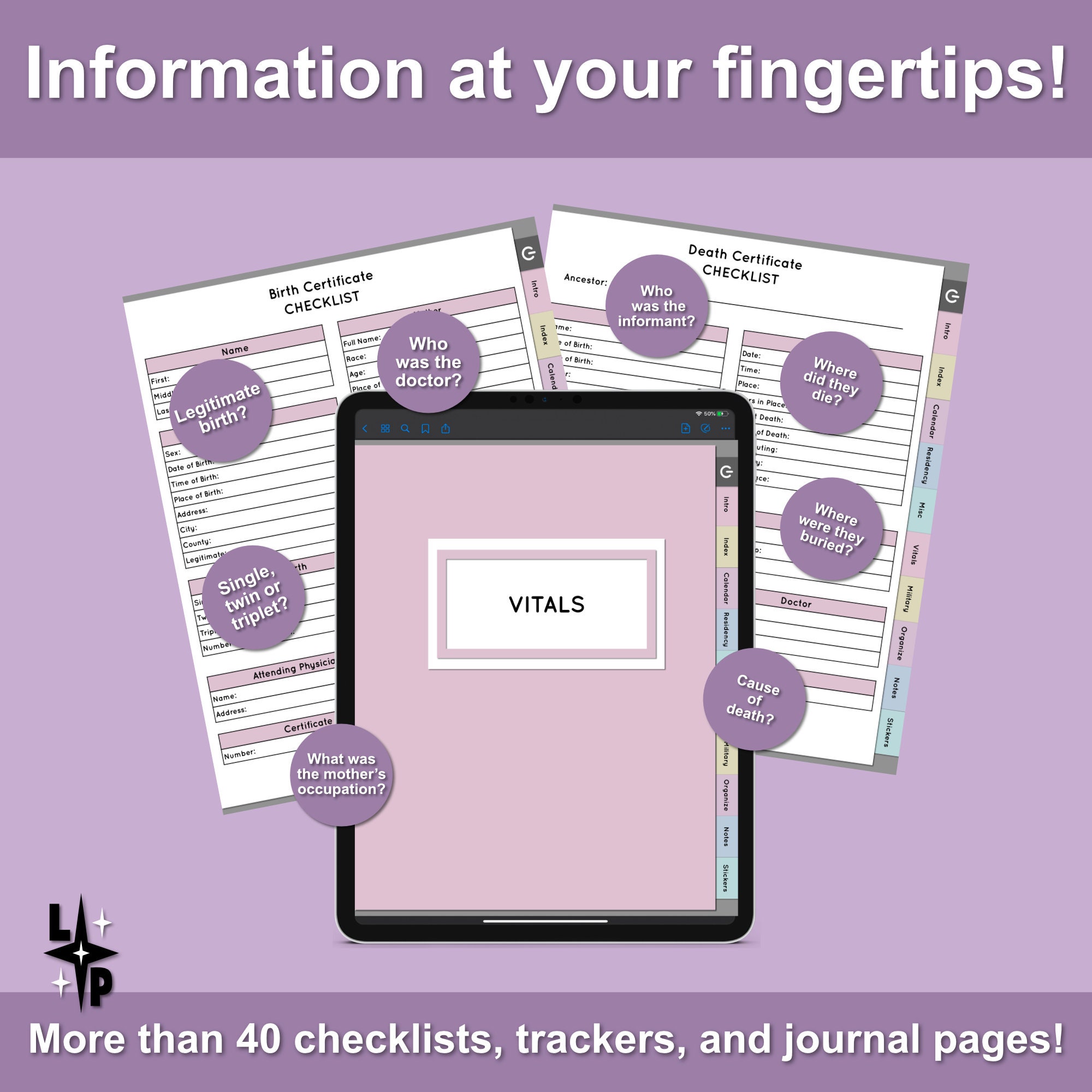 The New Incredibly Cool Genealogy Planner Kit With Undated Sunday Start ...
