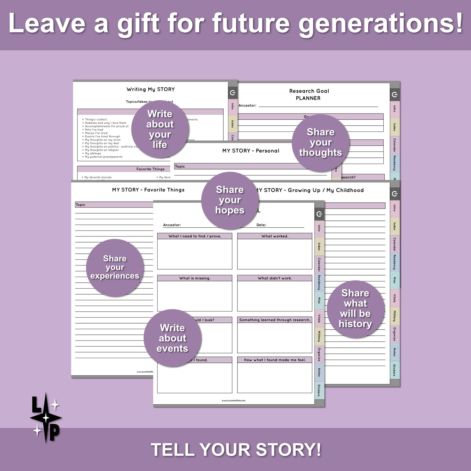 The New Incredibly Cool Genealogy Planner Kit With Undated Sunday Start ...