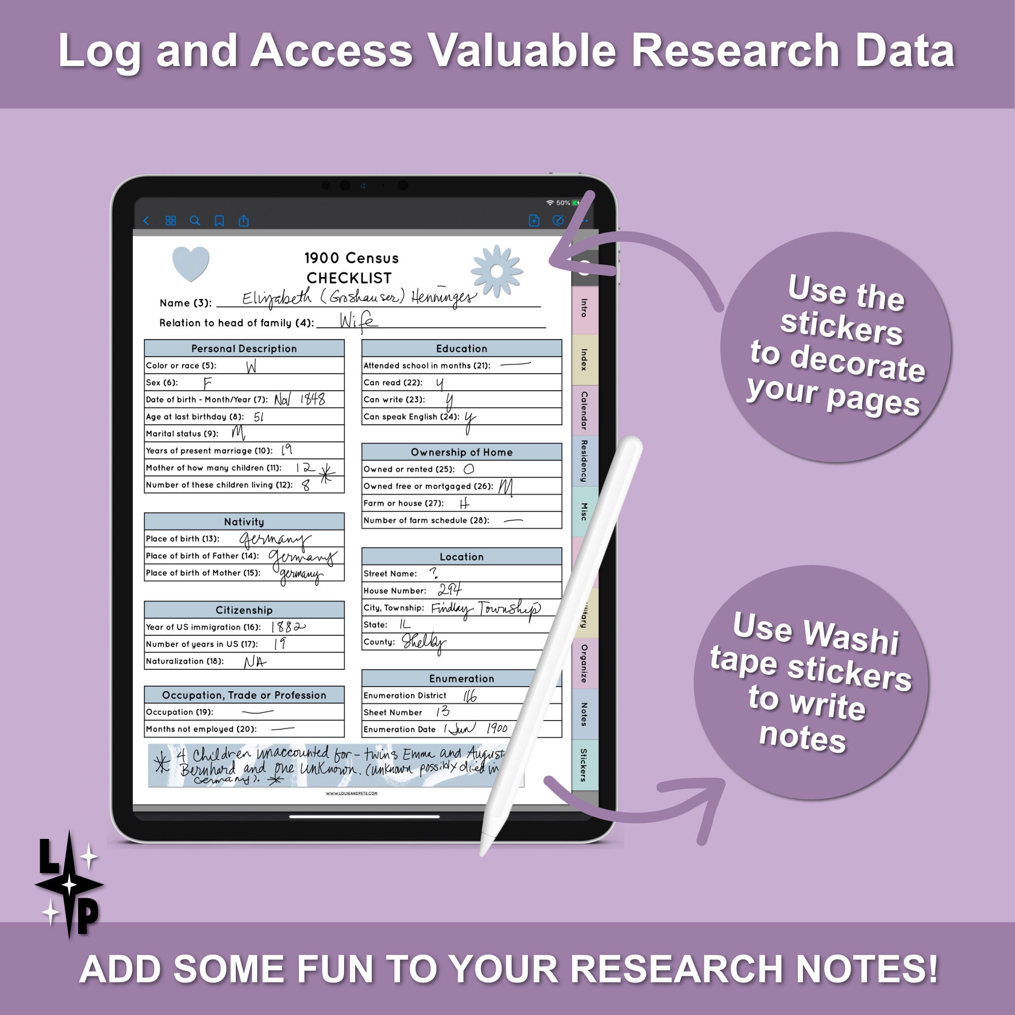 The New Incredibly Cool Genealogy Planner Kit With Undated Sunday Start ...
