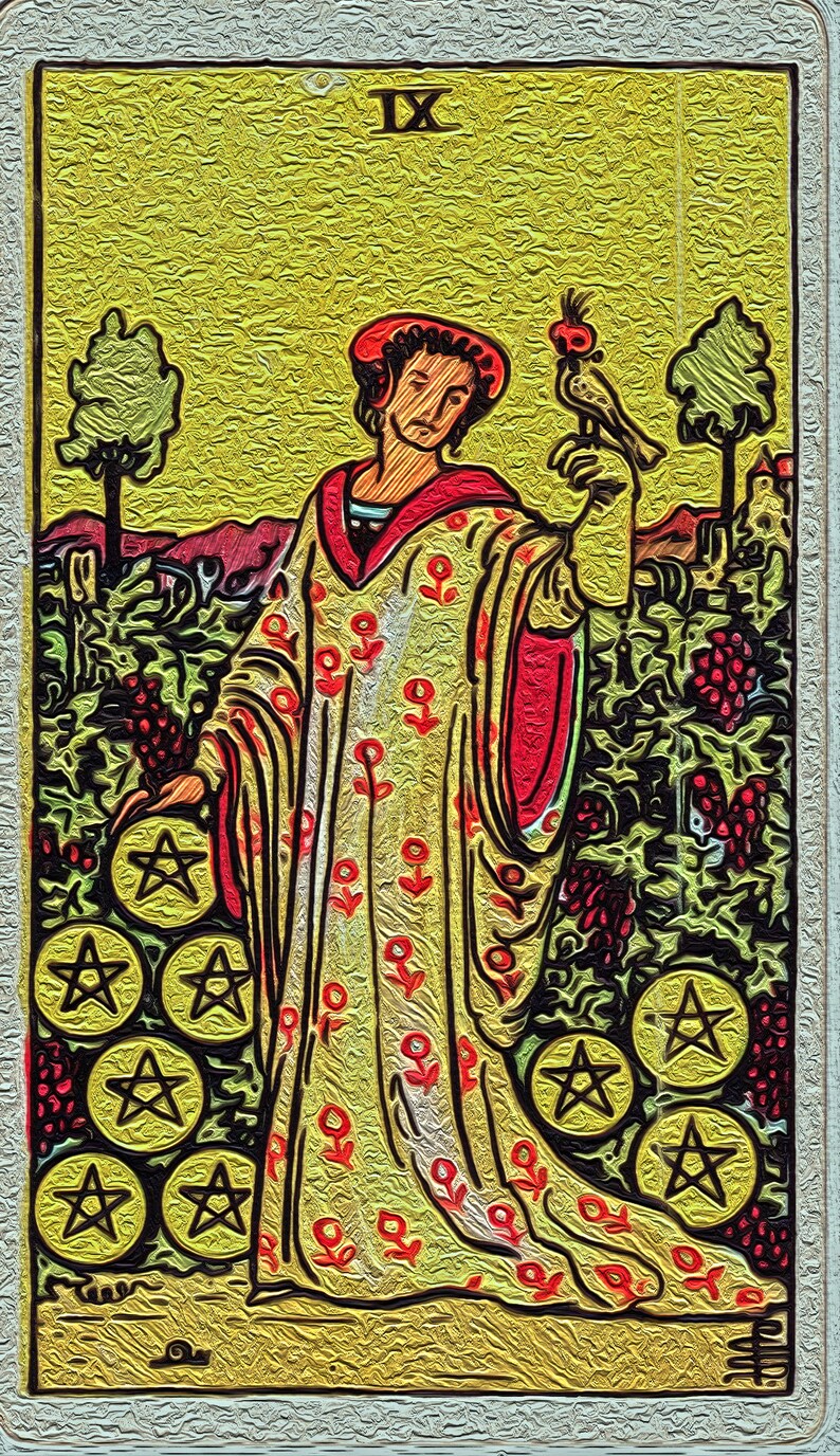 IX of Pentacle Tarot Canvas Print (no White Border) - Etsy