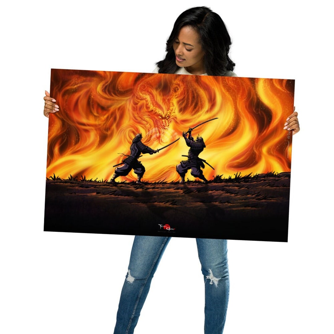 TG KOBUDO Poster Samurai and the Fire Dragon - Etsy