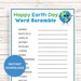 Earth Day Word Scramble Game for Kids & Adults • Fun Earth Day Game ...