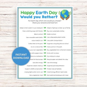 Earth Day Would You Rather Game for Kids & Adults • This or That ...