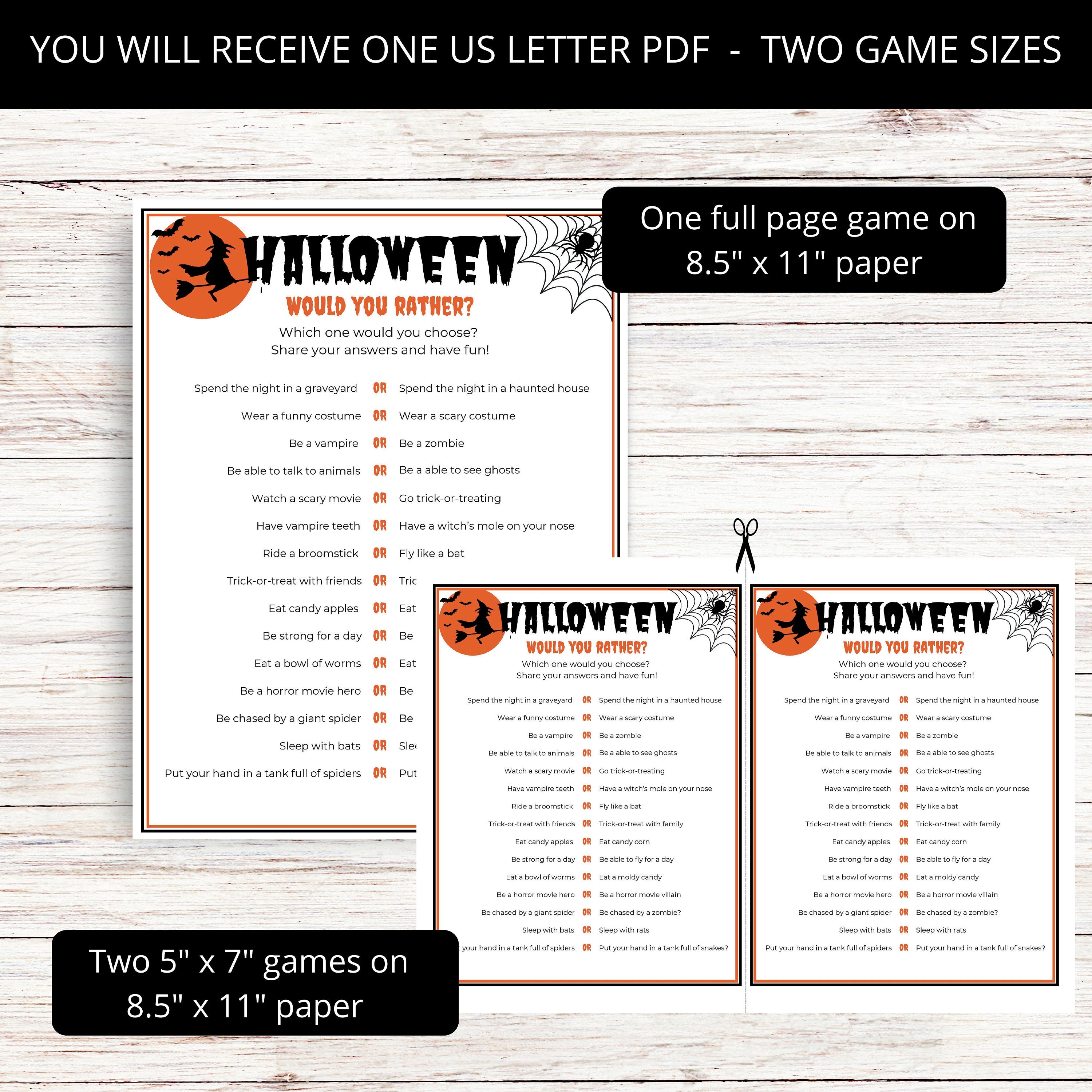 Halloween Would You Rather Game for Kids & Adults • This or That ...