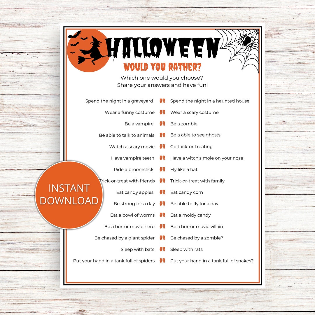 Halloween Would You Rather Game for Kids & Adults • This or That ...