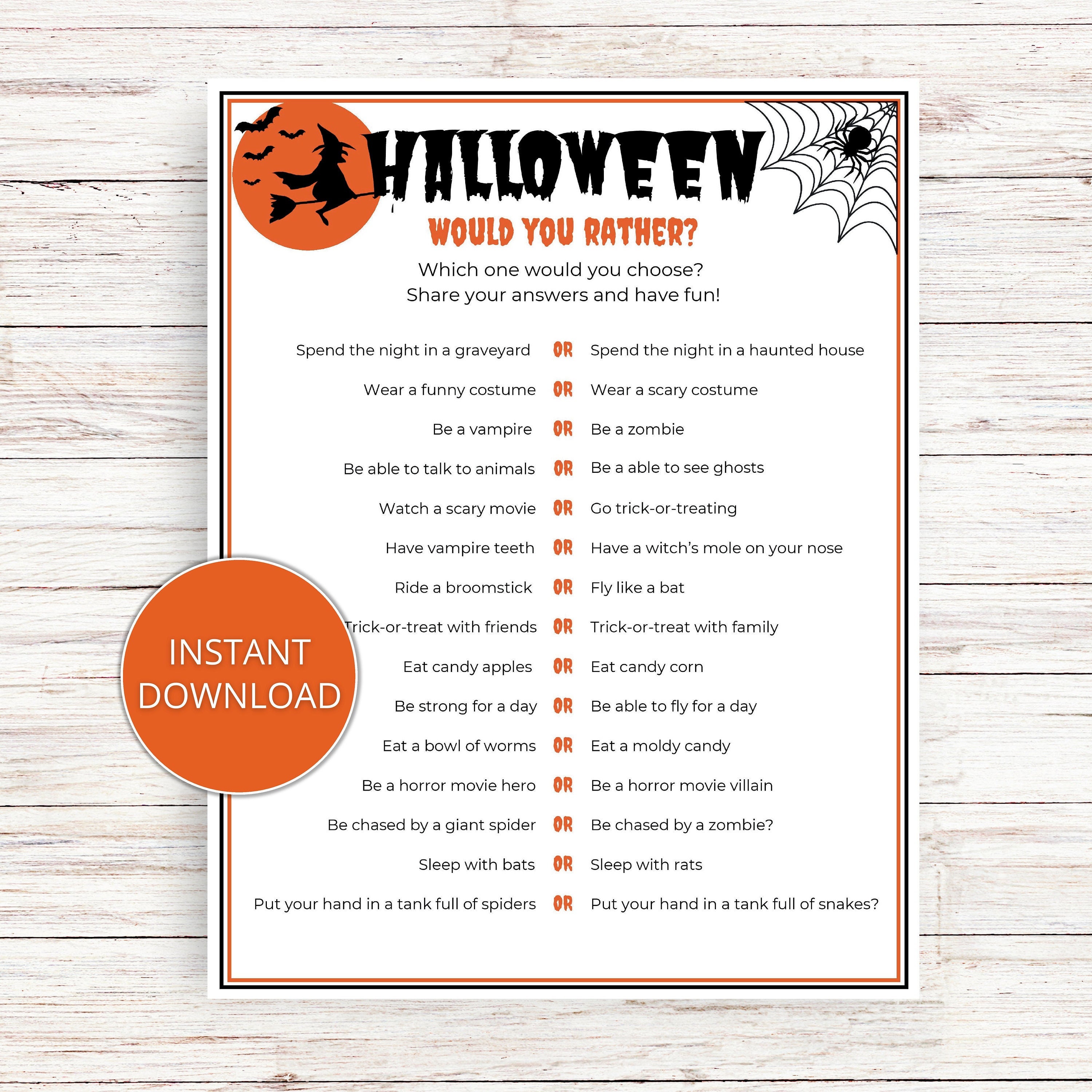 Halloween Would You Rather Game for Kids & Adults • This or That ...