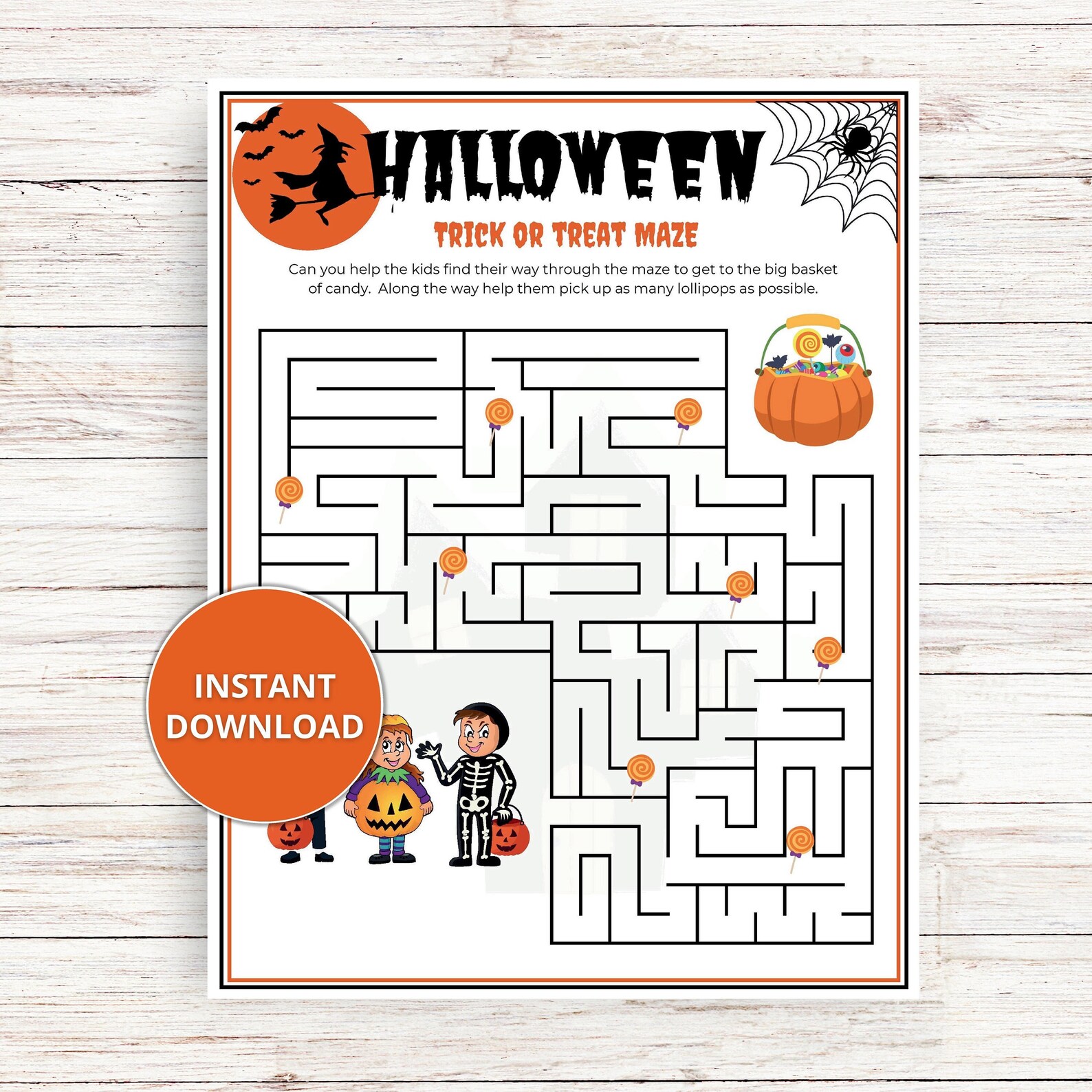 Halloween Trick or Treat Maze Game for All • Maze Game • Printable ...