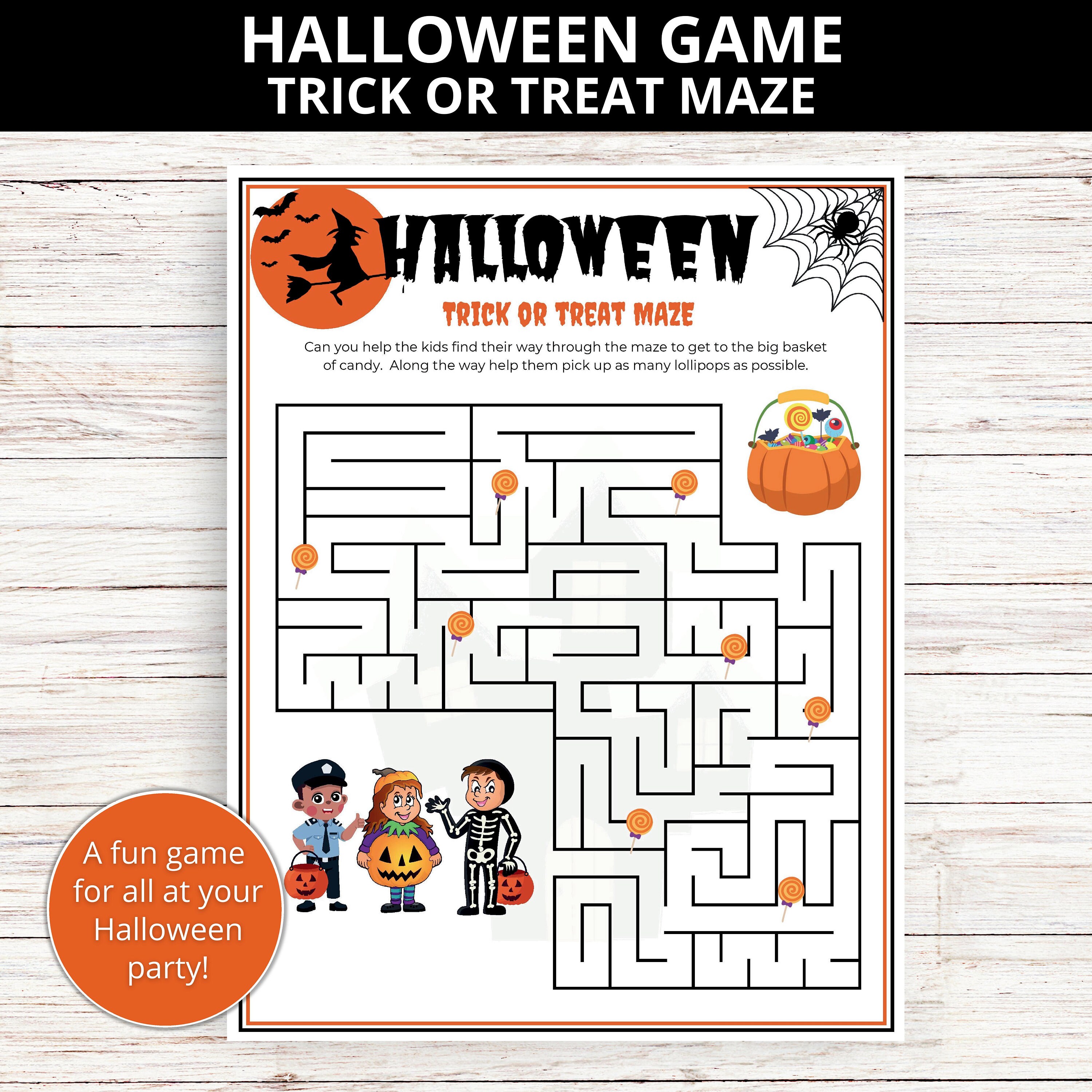 Halloween Trick or Treat Maze Game for All • Maze Game • Printable ...