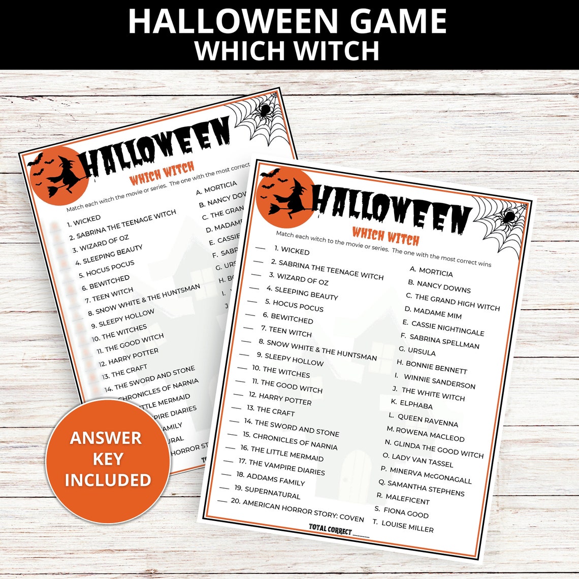 Halloween Which Witch Trivia Game for Kids & Adults • Fun Halloween ...