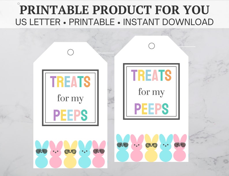 Printable Easter Treats for My Peeps Tags • Easter Gift Tags ...