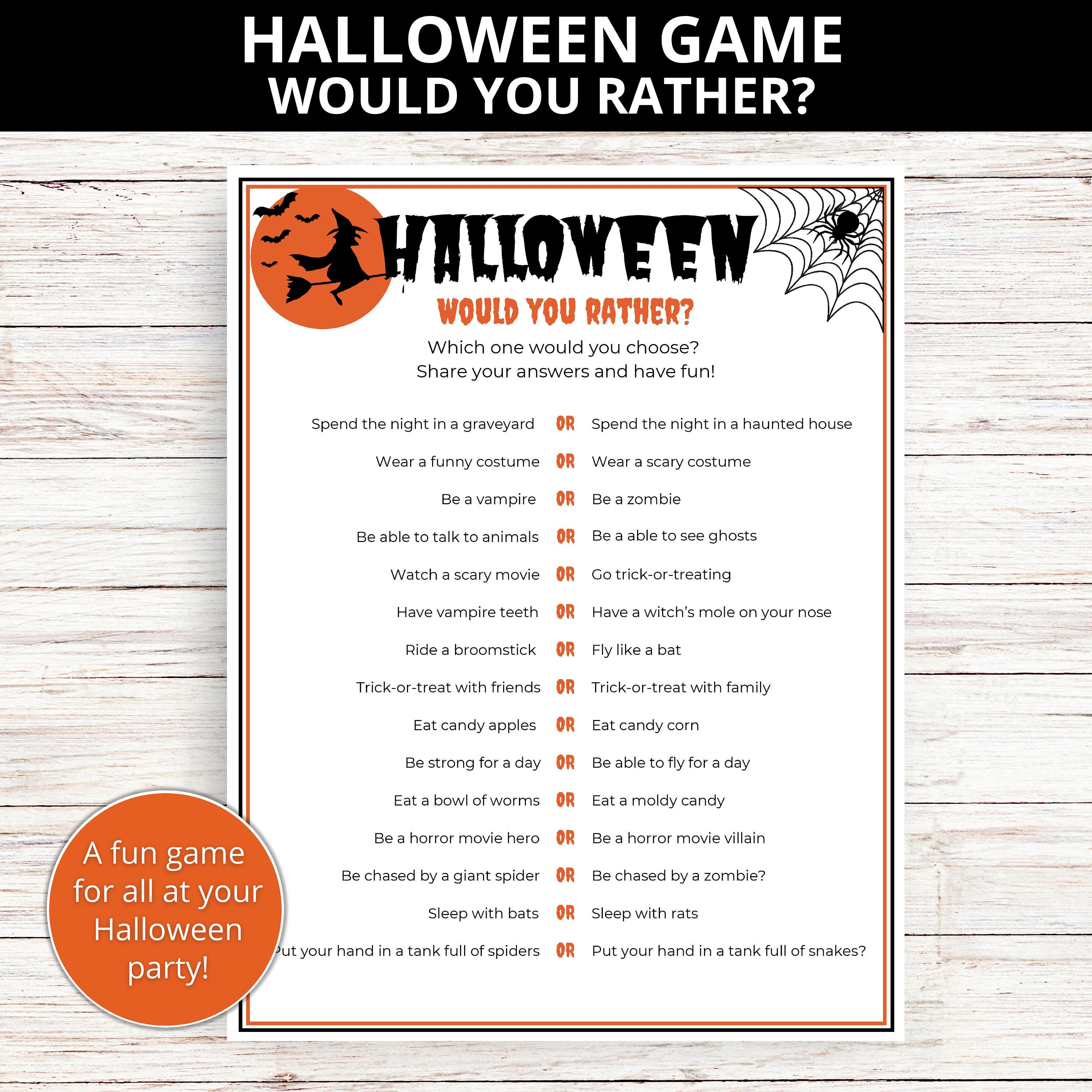 Halloween Would You Rather Game for Kids & Adults • This or That ...