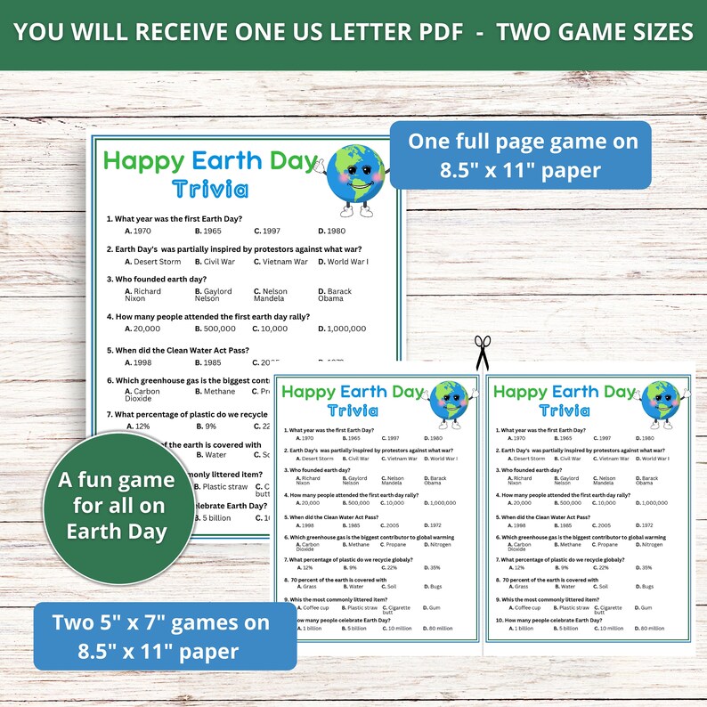 Earth Day Trivia Game for Teens & Adults • Fun Earth Day Game ...