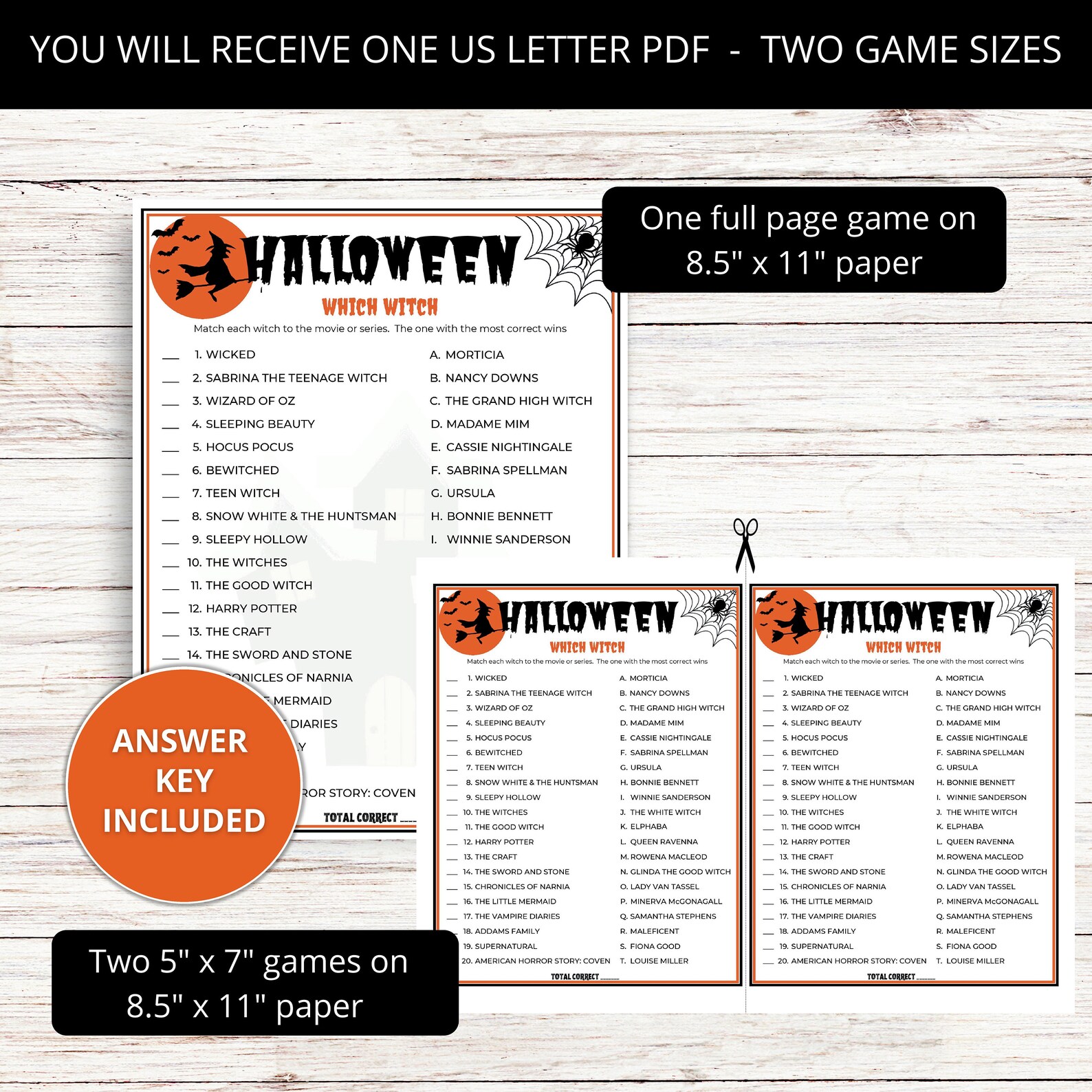 Halloween Which Witch Trivia Game for Kids & Adults • Fun Halloween ...