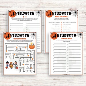 Halloween Game Bundle for Kids & Adults • Printable Halloween Activity ...