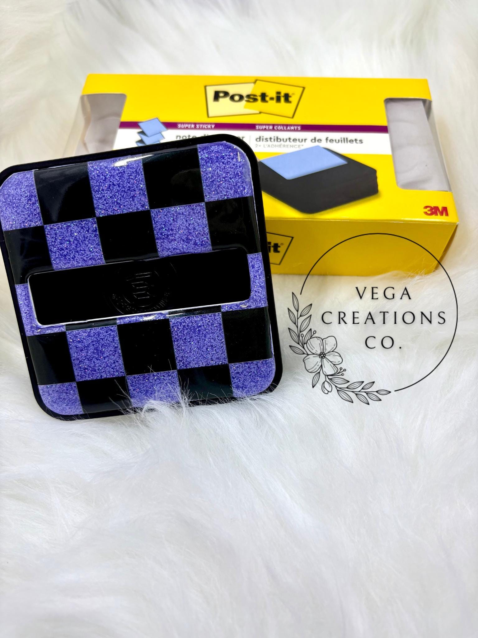 Personalized Glitter Post-it Note Holder | Custom Desk Accessory | Cute ...