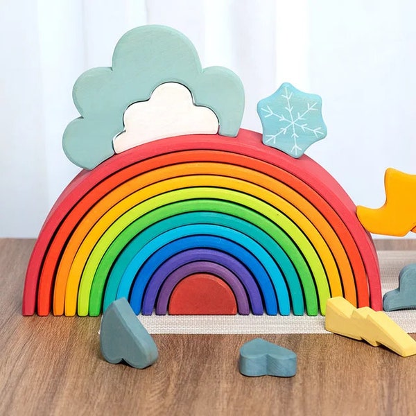 Wooden Rainbow Stacker - Etsy
