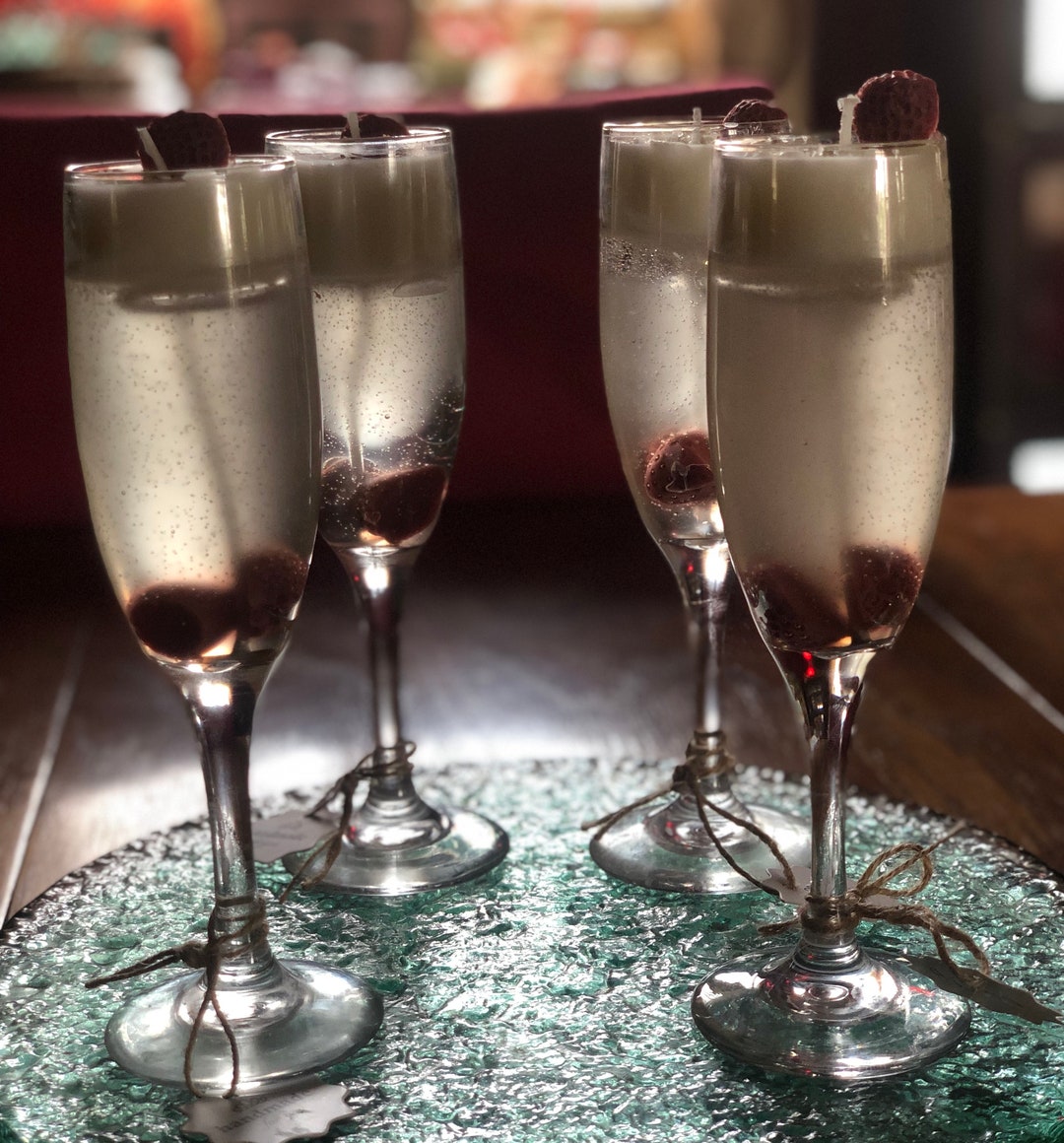 Champagne Glass Candle. - Etsy
