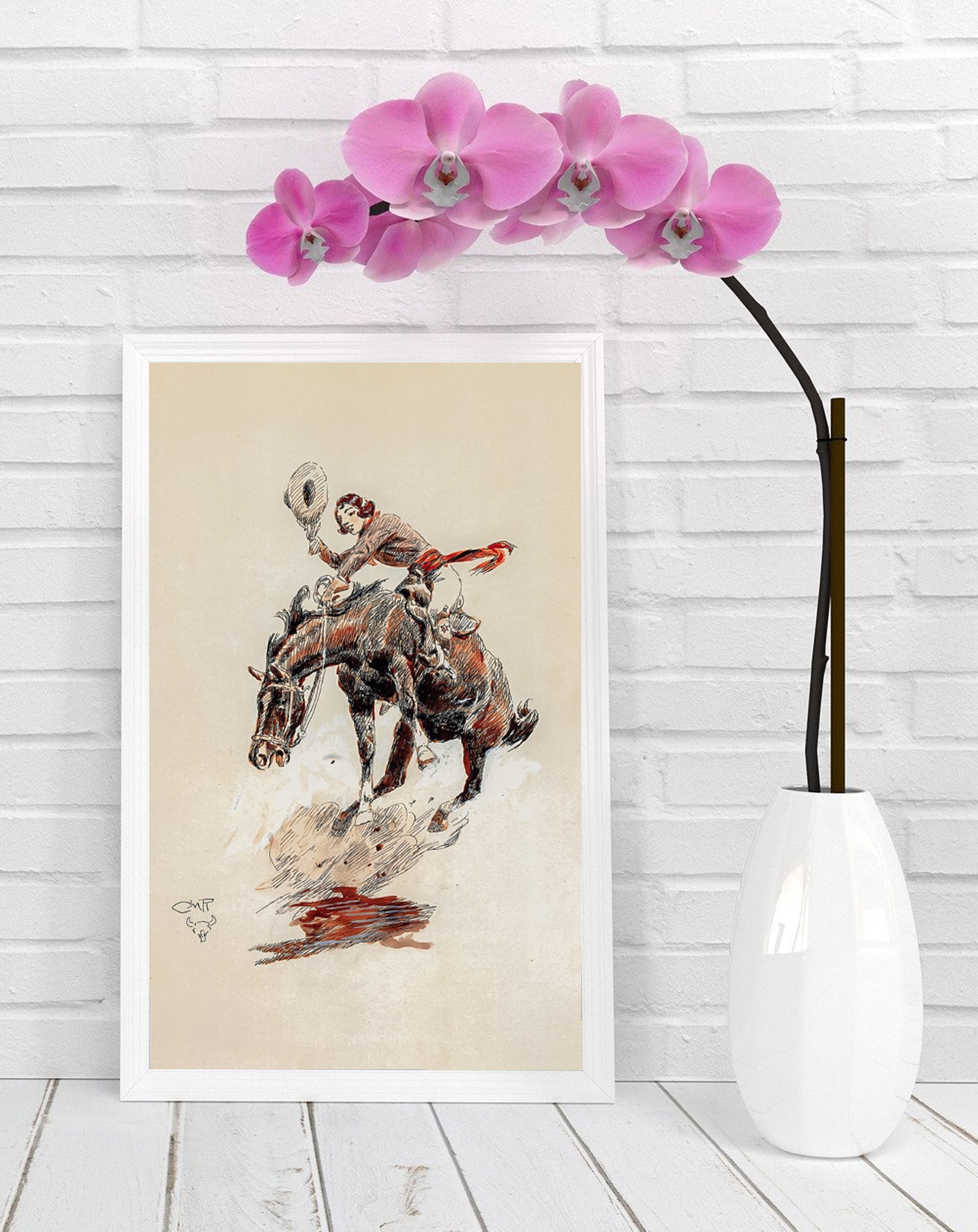 Western Set of 2 Pieces Charles Russell Print Your Own - Etsy