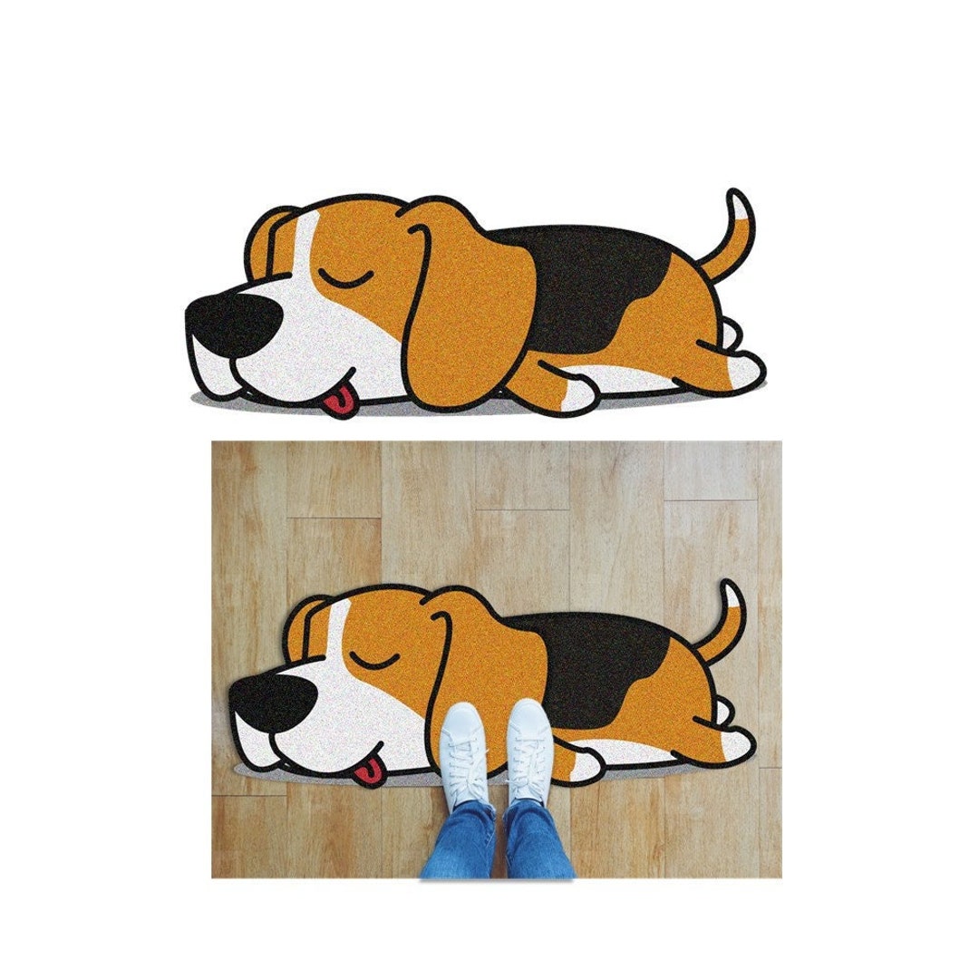 Custom Floor Mat Beagle Sleeping Outdoor Indoor Entrance Doormat ...