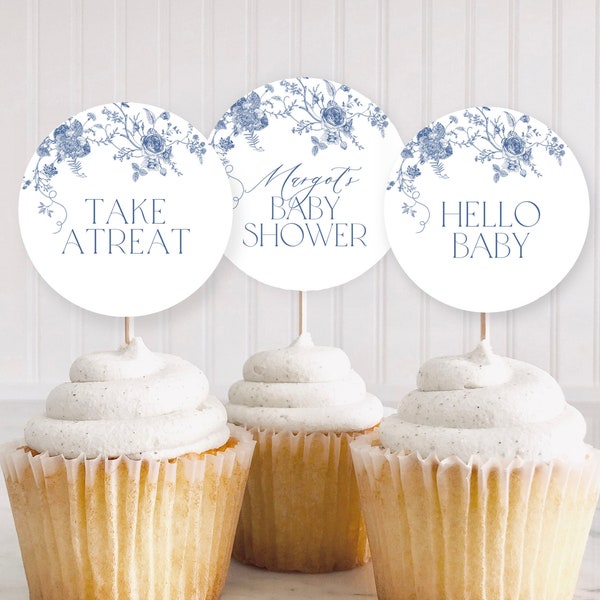Blue Cupcake Toppers - Etsy