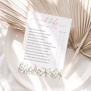 Wildflower Baby Shower Games Bundle, Spring Pink Flowers Party Games ...