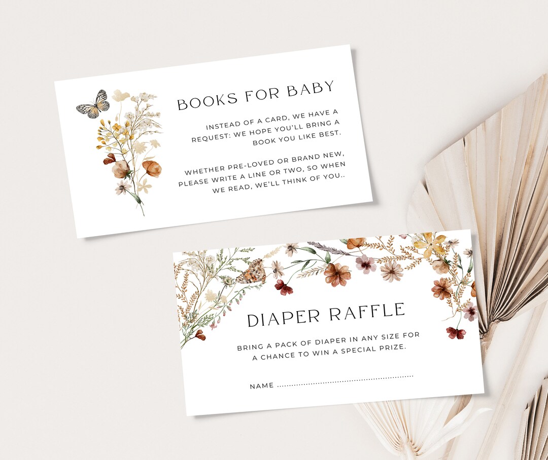 Wildflower Diaper Raffle Ticket, Books for Baby, Fall Wildflower Baby ...