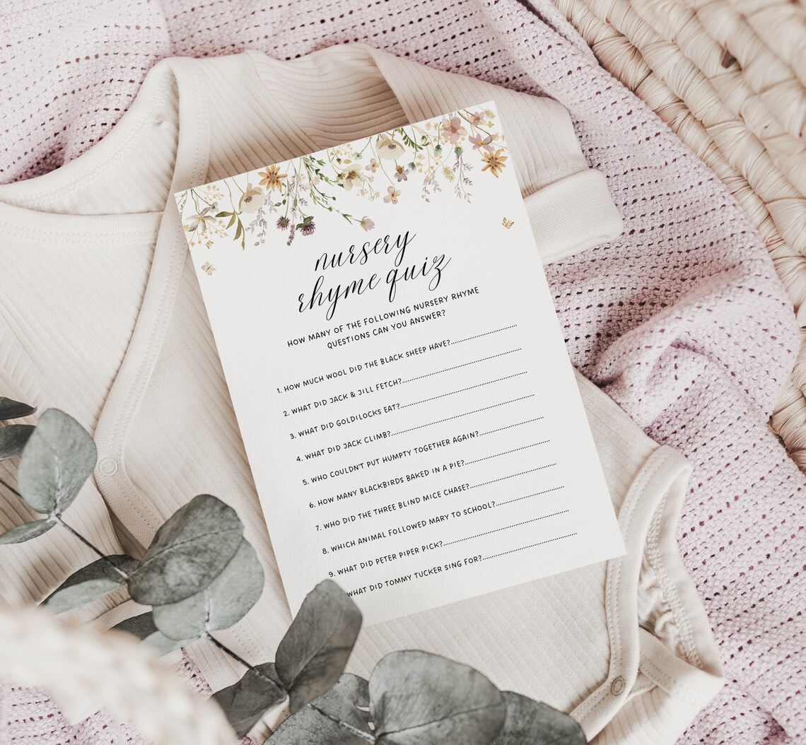 Wildflower Baby Shower Games Bundle, Spring Flowers Party Games Pack ...