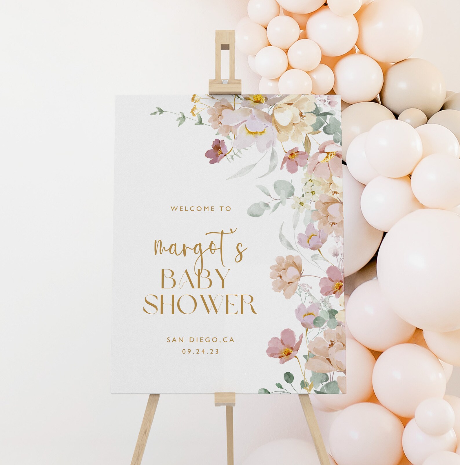 Baby in Bloom Baby Shower Welcome Sign, Wildflowers Welcome Sign ...