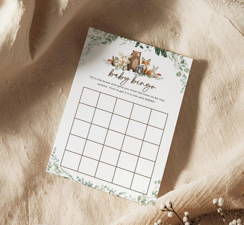Top 5 Woodland Baby Shower Games: Game Bundle Pack, Greenery Forest ...