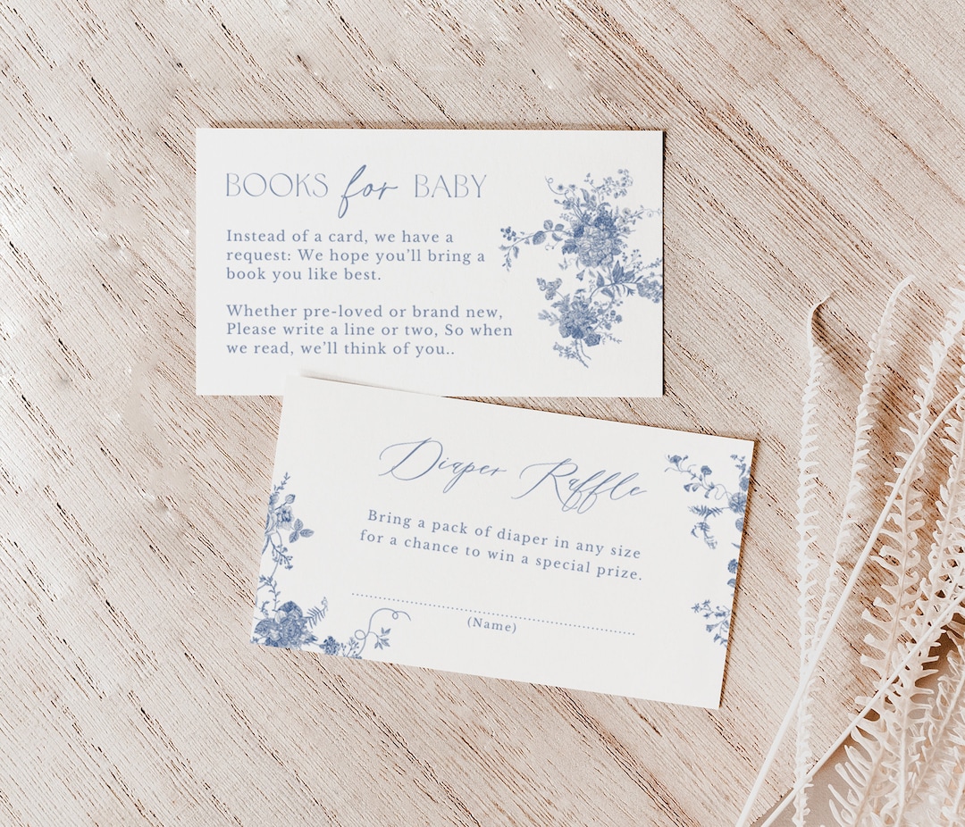 Dusty Blue Ticket Template: Diaper Raffle, Books for Baby, Vintage ...
