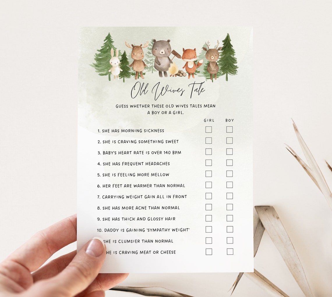 Woodland Baby Shower Games Bundle Forest Animals Party Games - Etsy