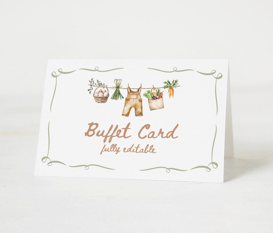 Locally Grown Food Labels Template, Farmers Market Buffet Card, Locally ...