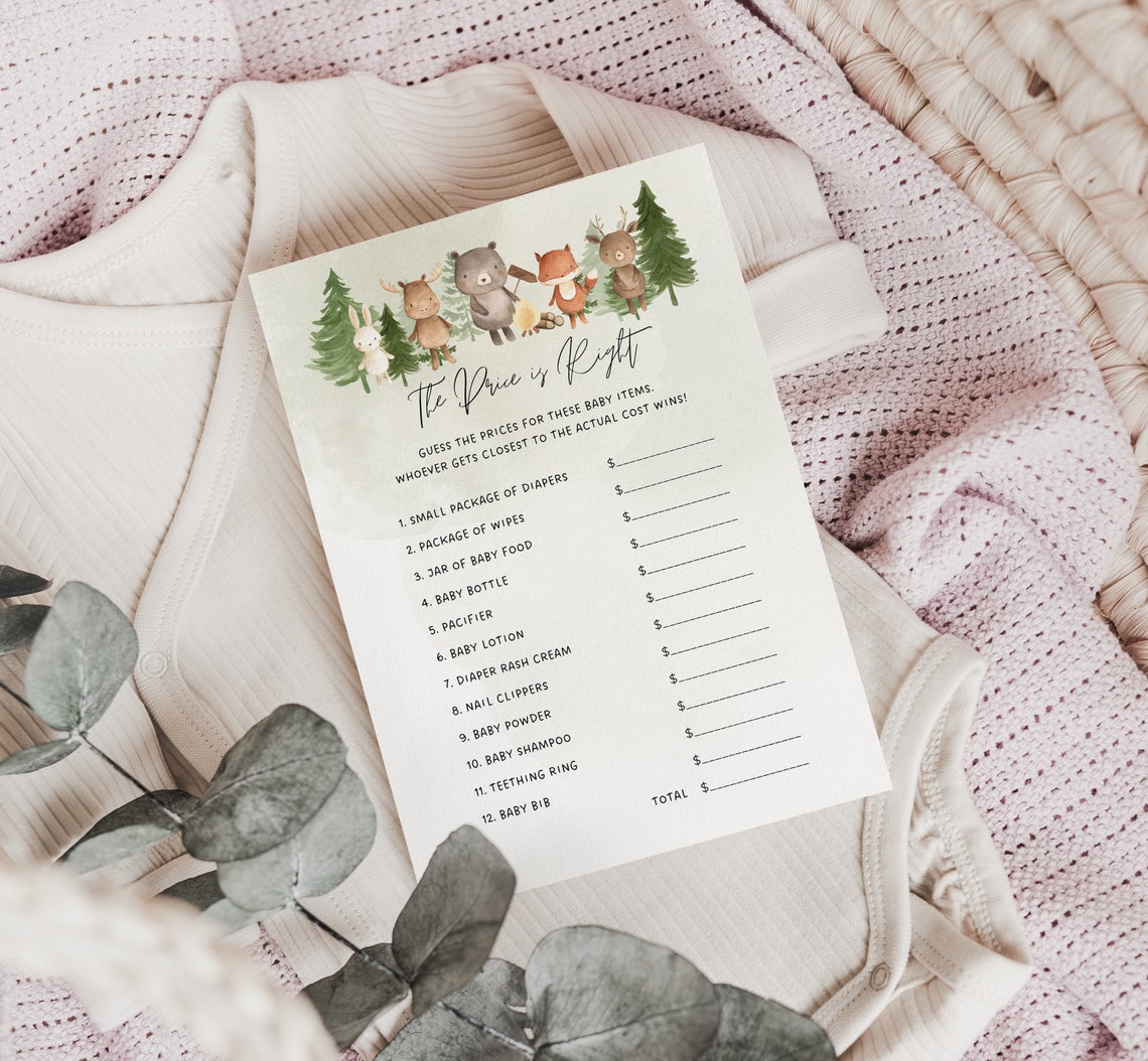 Woodland Baby Shower Games Bundle Forest Animals Party Games - Etsy