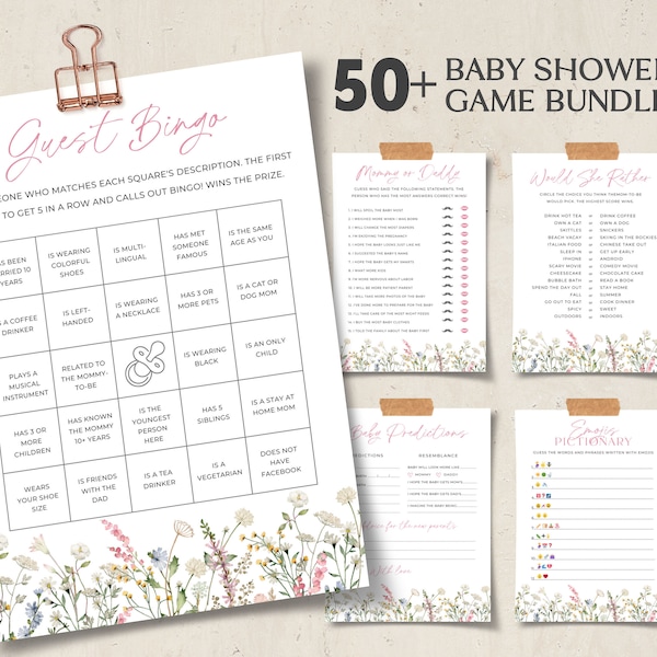 Baby Shower Games Bundle - Etsy