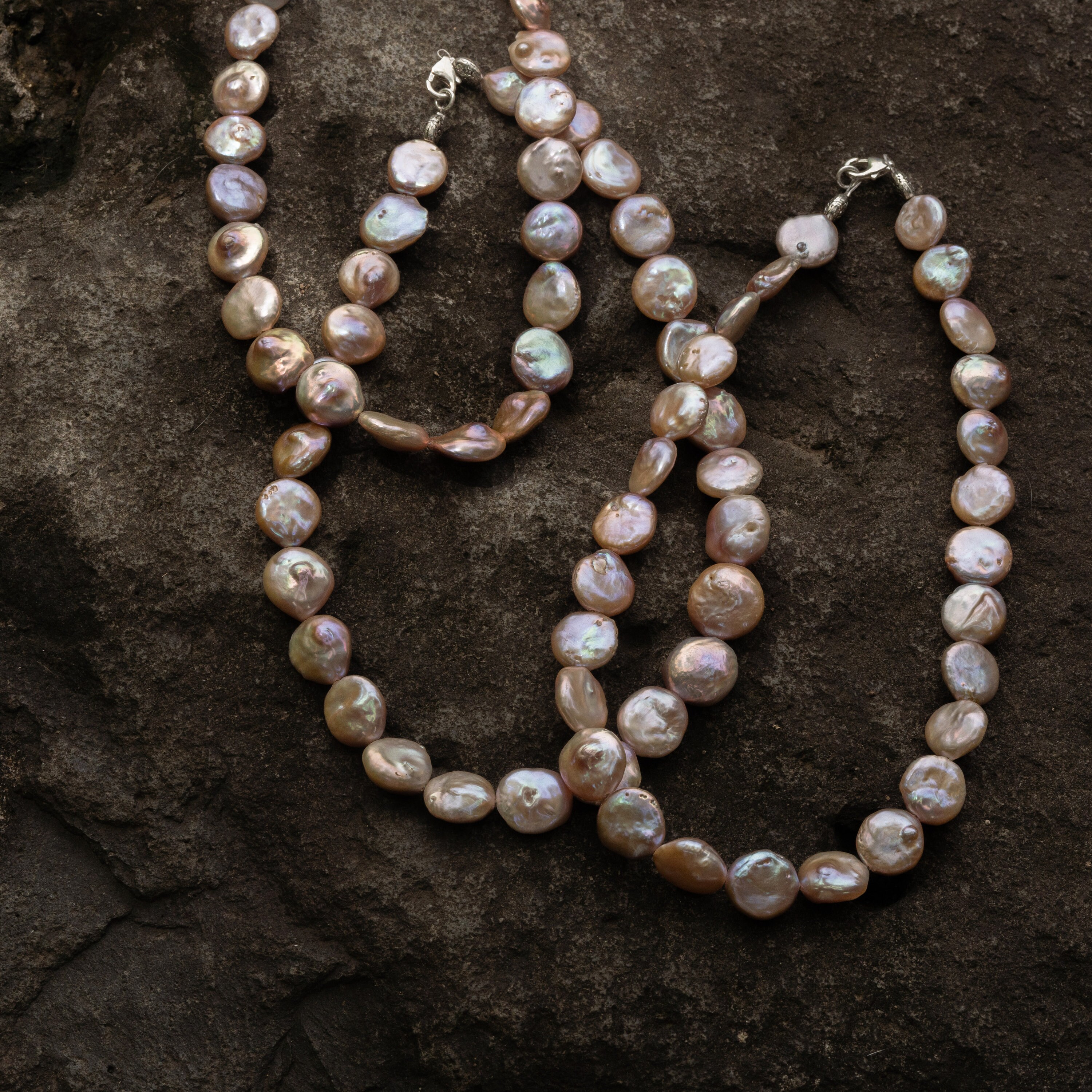 Pink Keshi Pearl Necklace Raw & Authentic Pearl Handcrafted Sterling ...