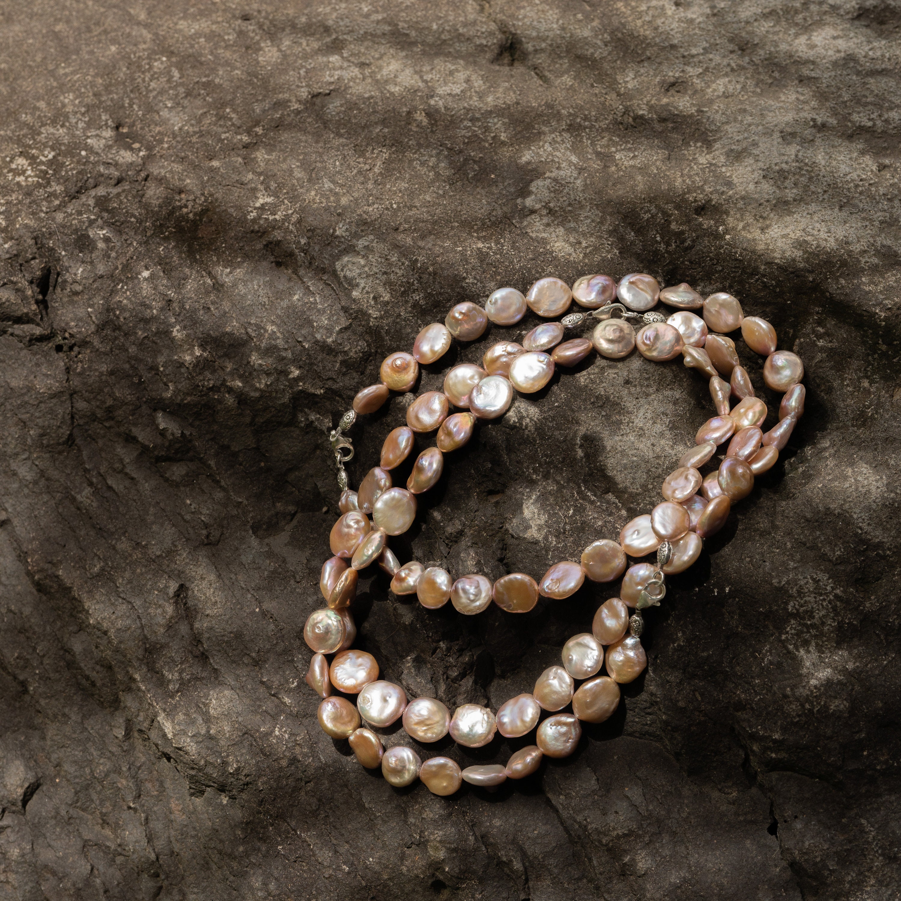 Pink Keshi Pearl Necklace Raw & Authentic Pearl Handcrafted Sterling ...