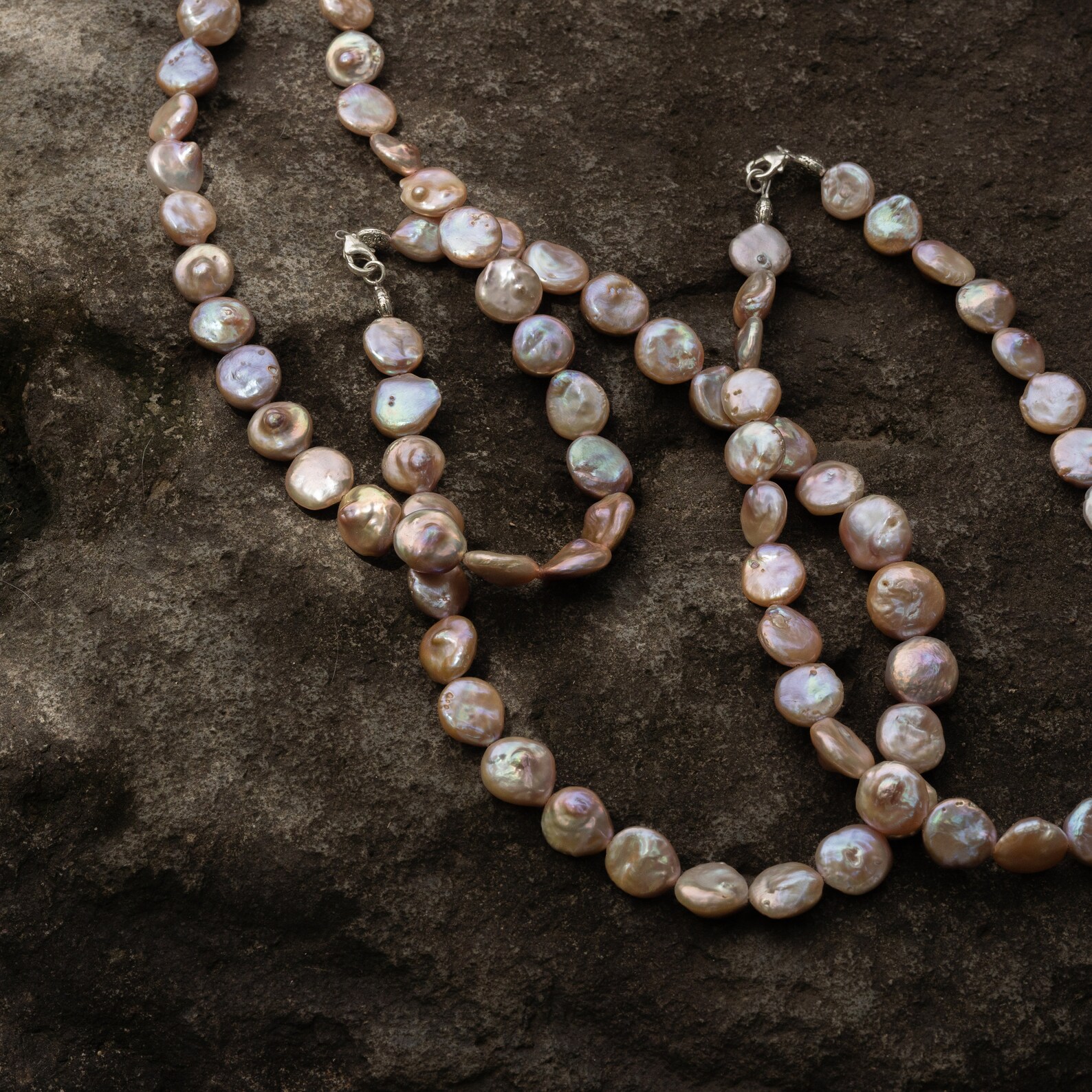 Pink Keshi Pearl Necklace Raw & Authentic Pearl Handcrafted Sterling ...