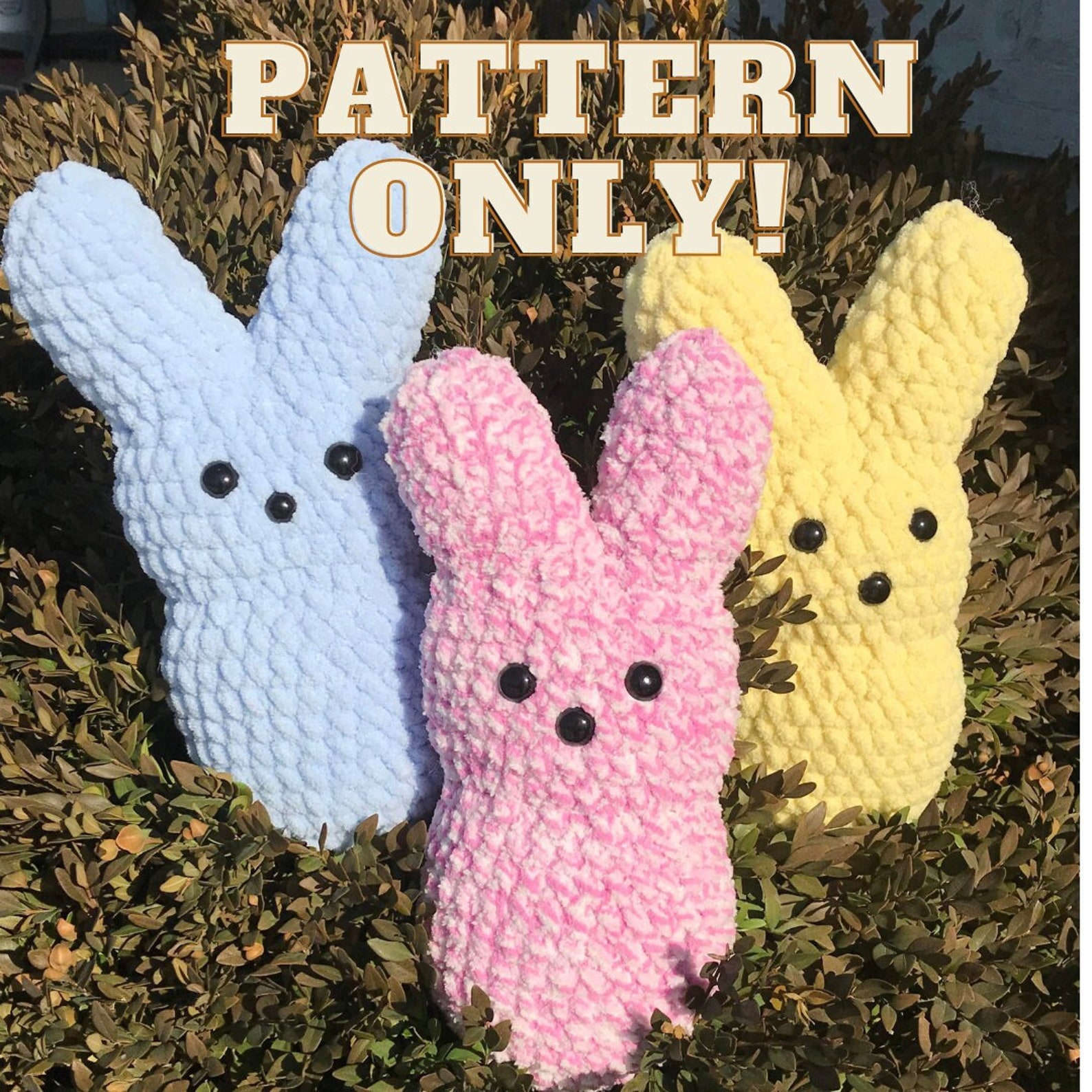 Peep Marshmallow Bunny Crochet Pattern - Etsy