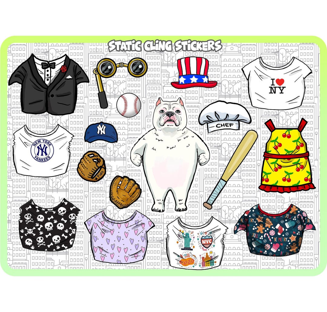 Pitbull Static Cling Sticker Sheet - Non Adhesive Backing - Window ...