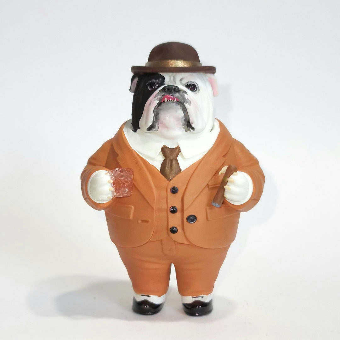 Tony Big Bones, Mafia Bulldog Fancy Furries Figurines Adorable Animal ...