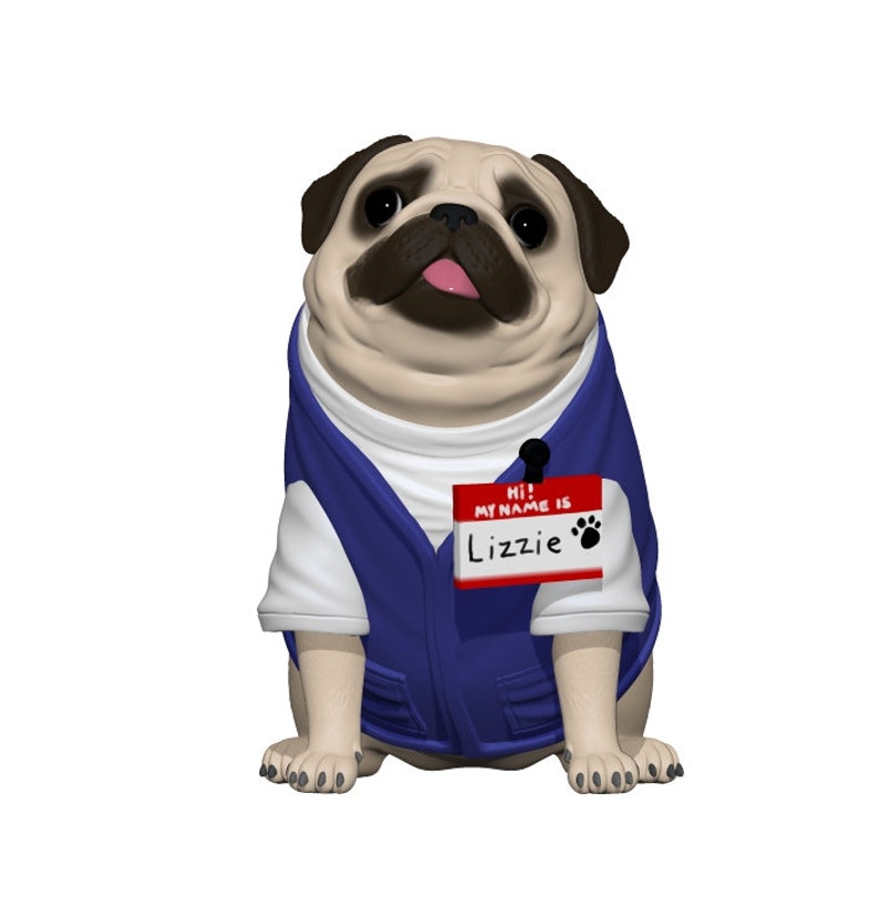 Customer Service Pug Fancy Furries Figurines Adorable - Etsy