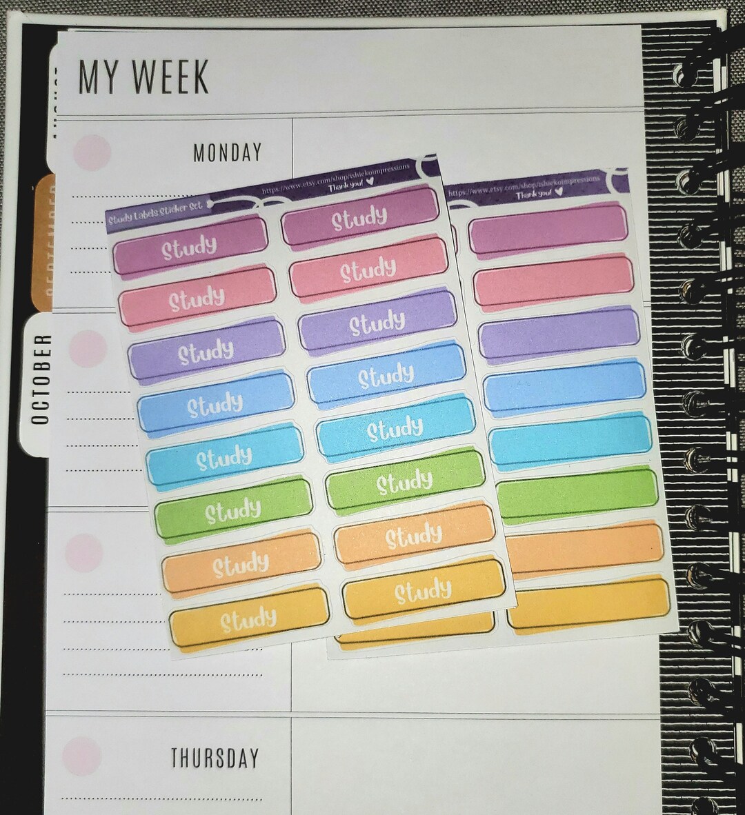 Study Planner Sticker Label Set for Calendars & Planners for - Etsy