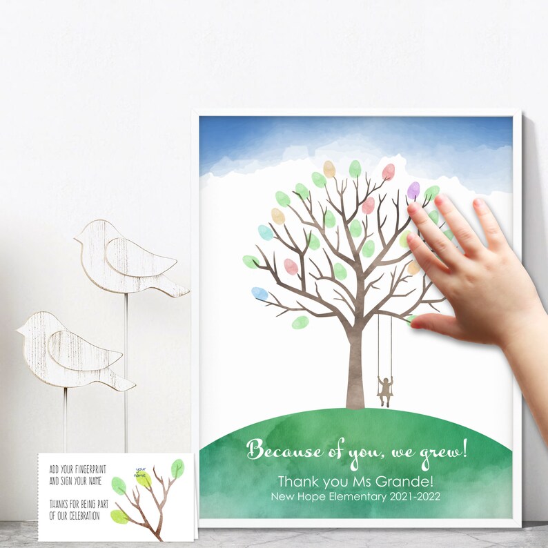 Fingerprint Poster Canva Template Tree Guestbook Alternative - Etsy