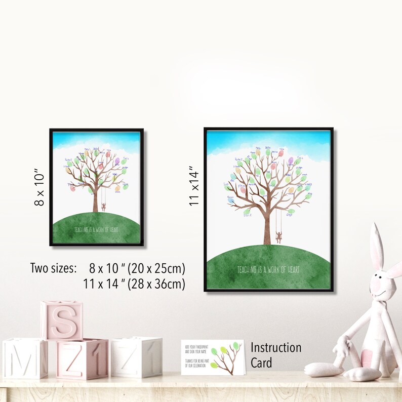 Teacher Gift Fingerprint Art Tree DIY Art Project Printable Download by ...