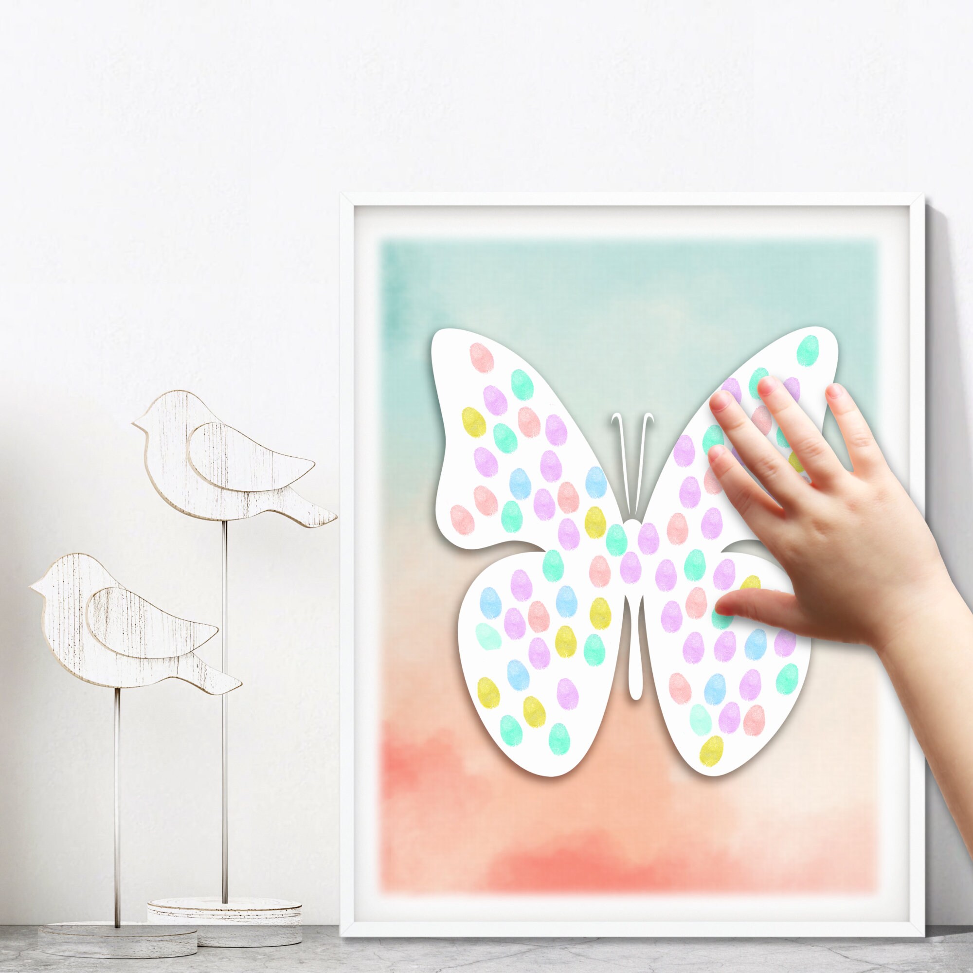 Fingerprint Art, 10 Design Bundle, Thumbprint Art Printables for Prek ...