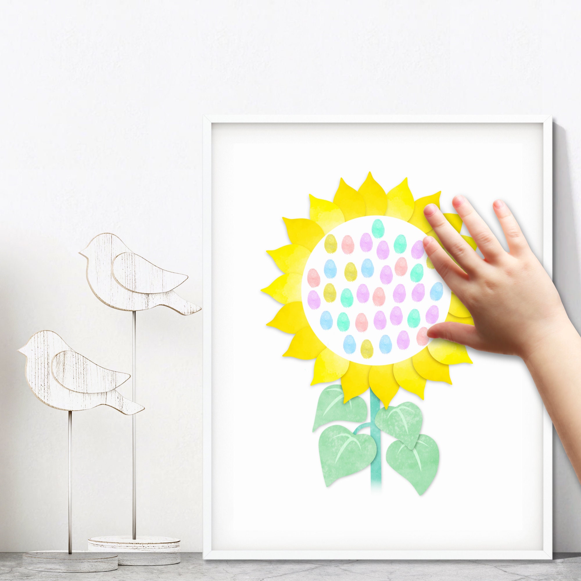 Fingerprint Art, 10 Design Bundle, Thumbprint Art Printables for Prek ...