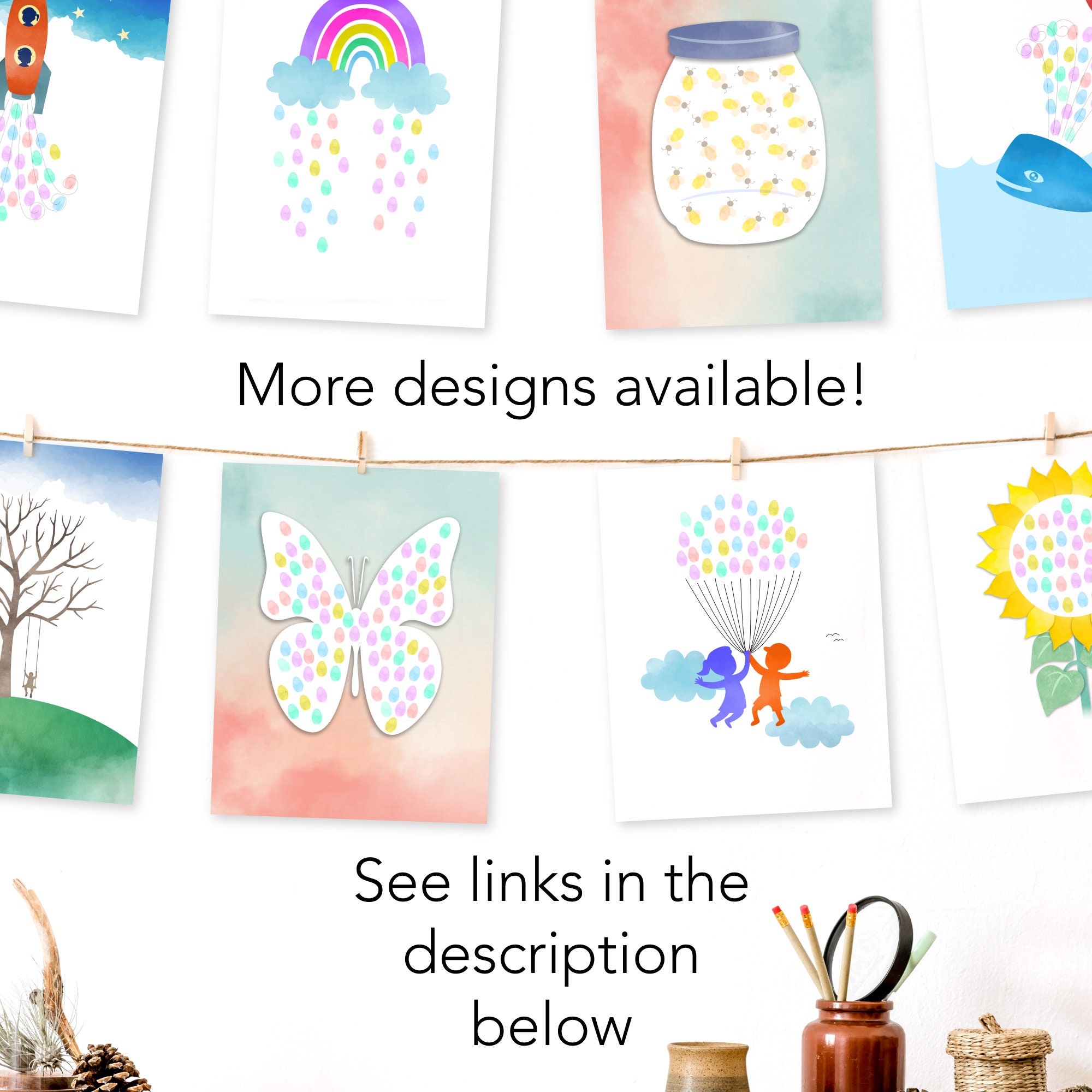 Rocket Fingerprint Art: Teacher Appreciation Gift (8x10, 11x14, Canva ...